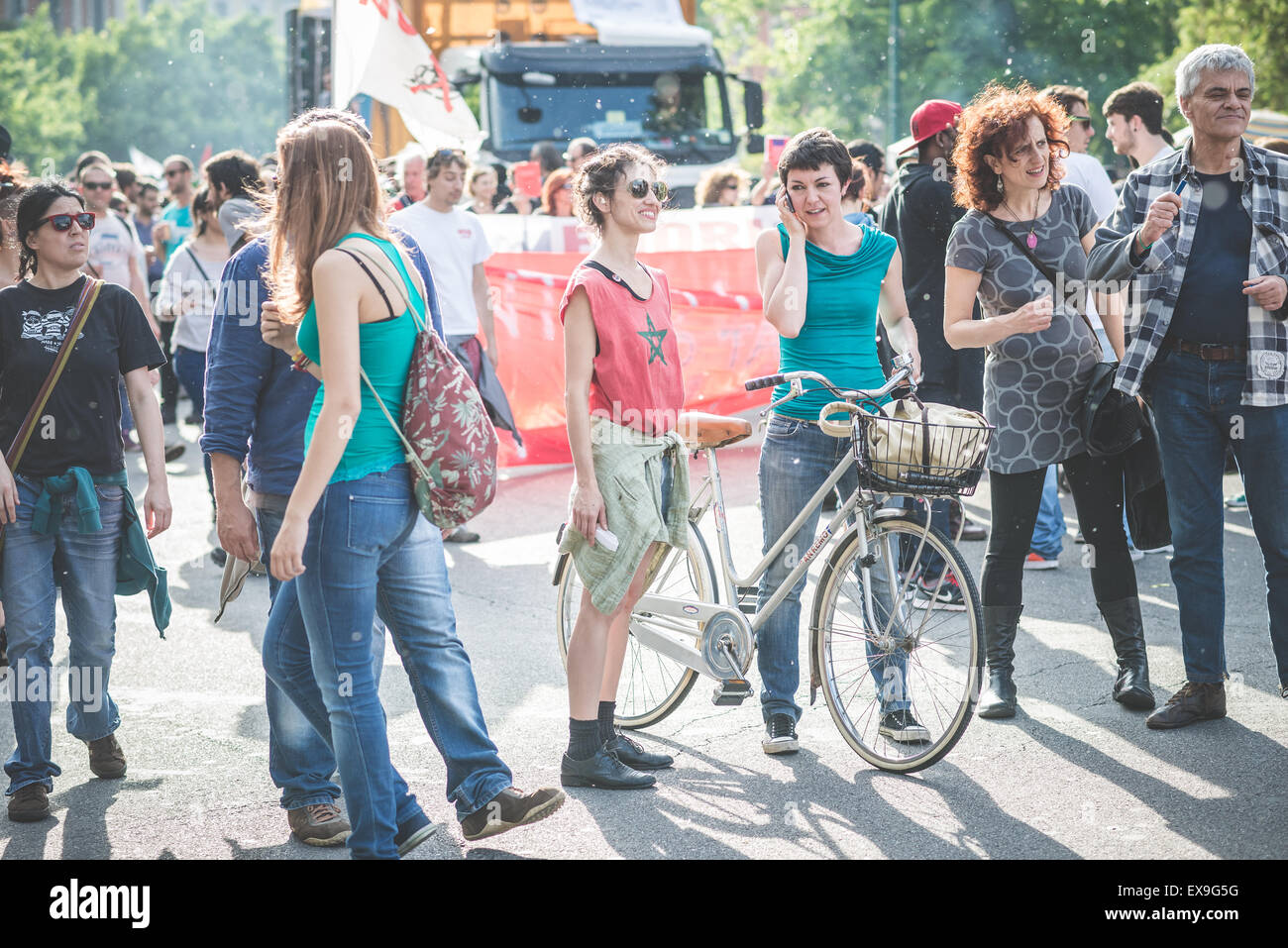 MILAN, ITALY - MAY 1: labor day held in Milan on May 1, 2014. Every ...