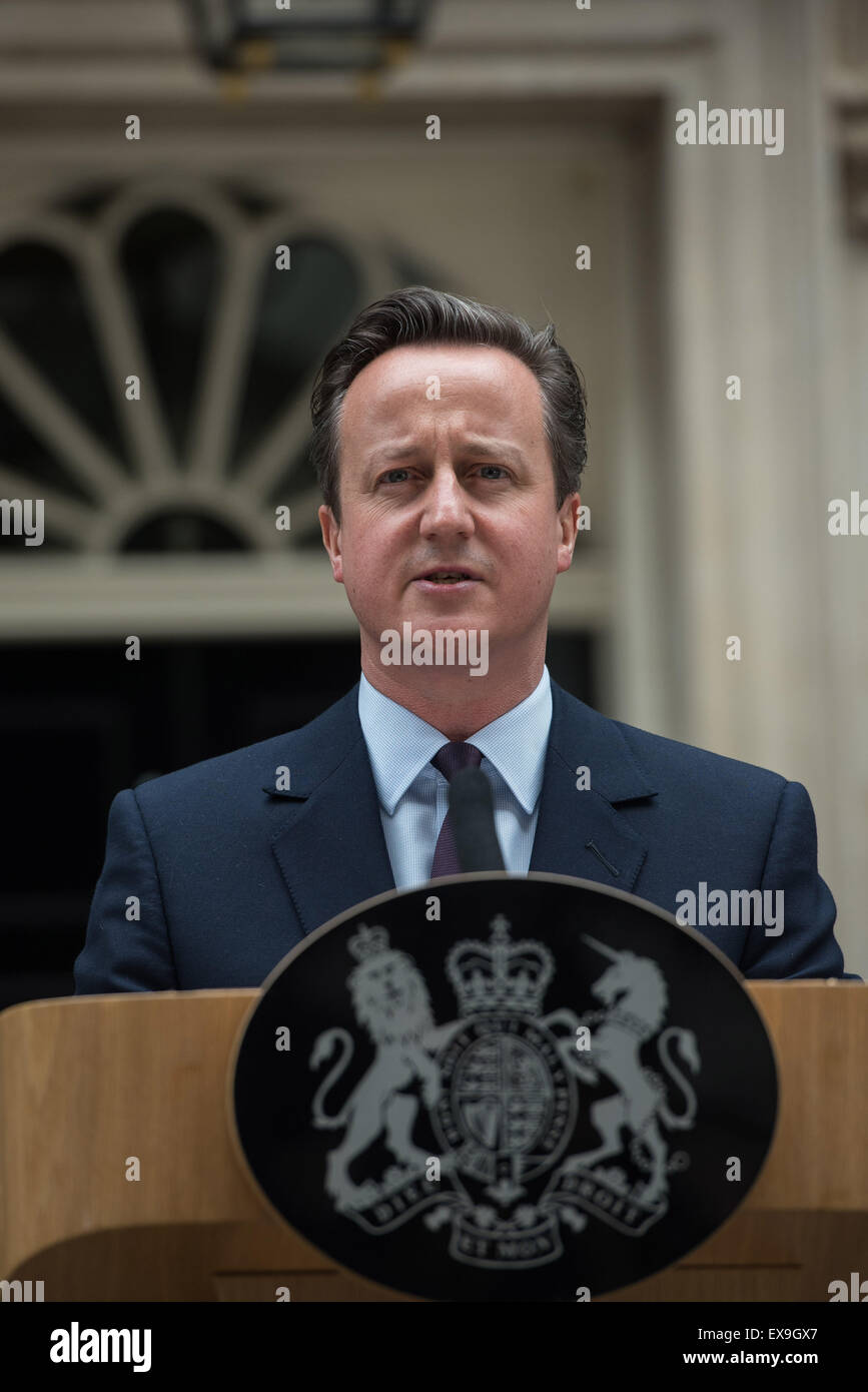 Prime Minister David Cameron returns to Downing Street after the ...