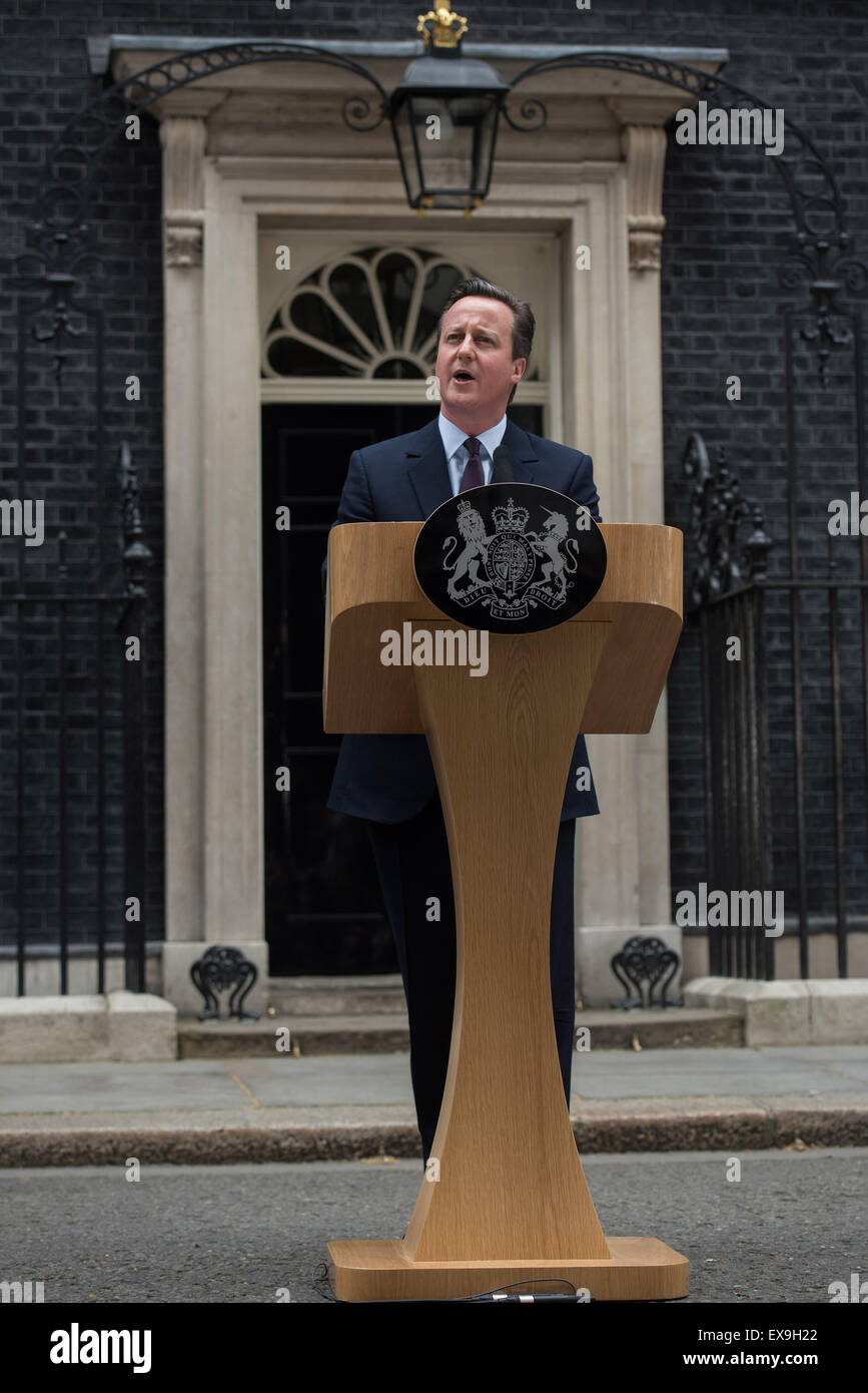 Prime Minister David Cameron returns to Downing Street after the ...