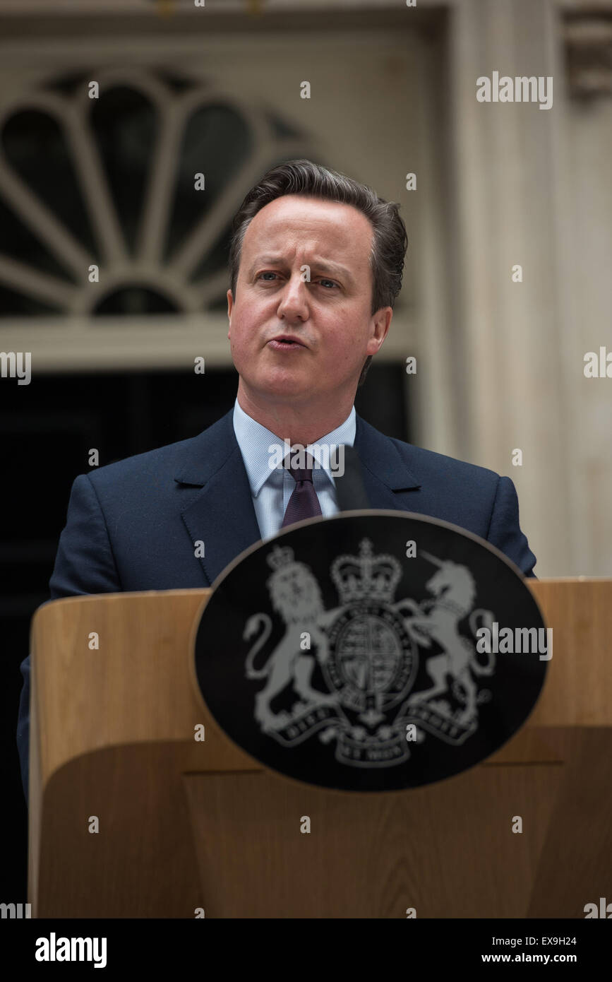 Prime Minister David Cameron returns to Downing Street after the ...