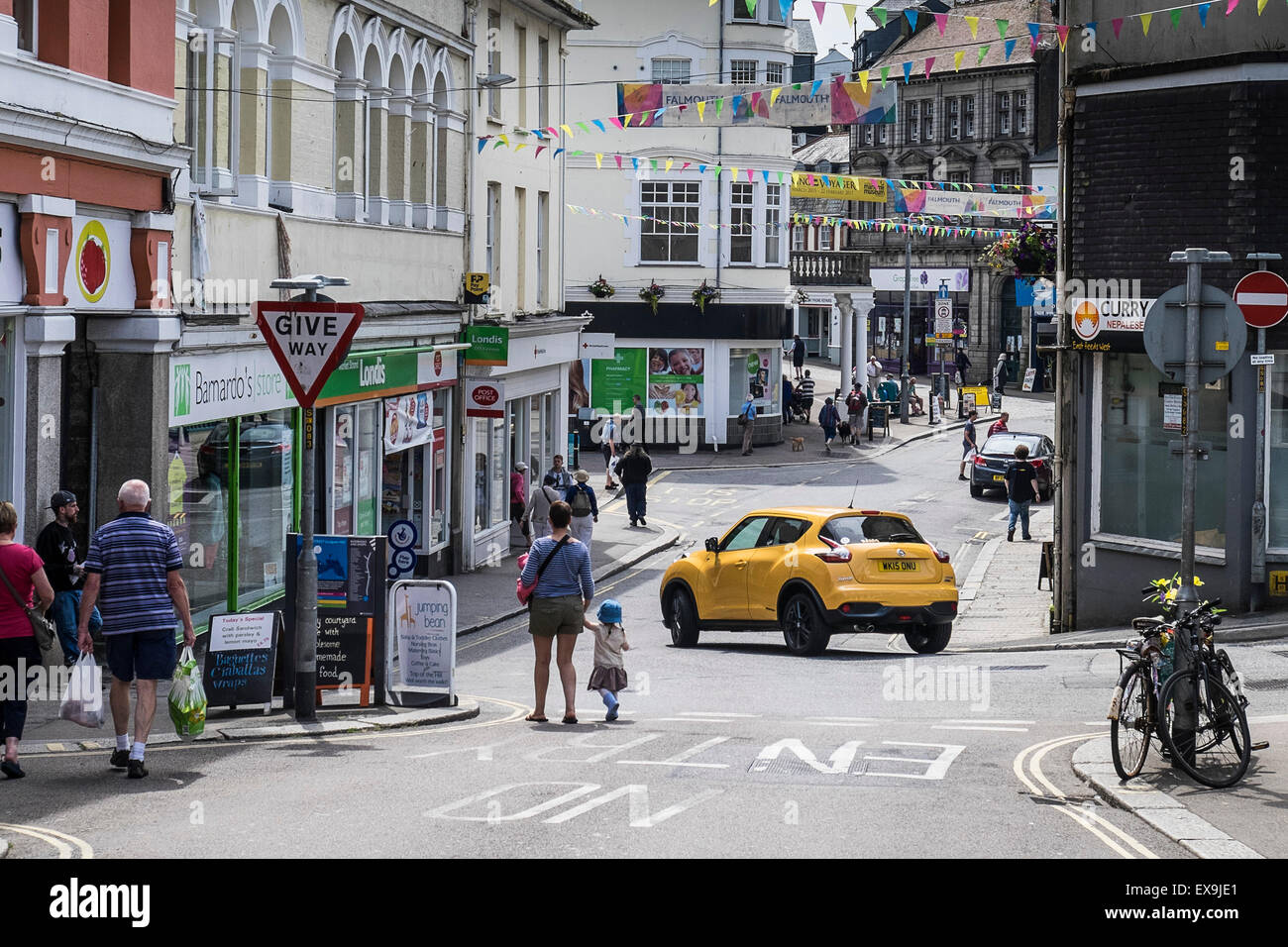 A view of streets in Falmouth Town Centre, Cornwall Stock Photo - Alamy
