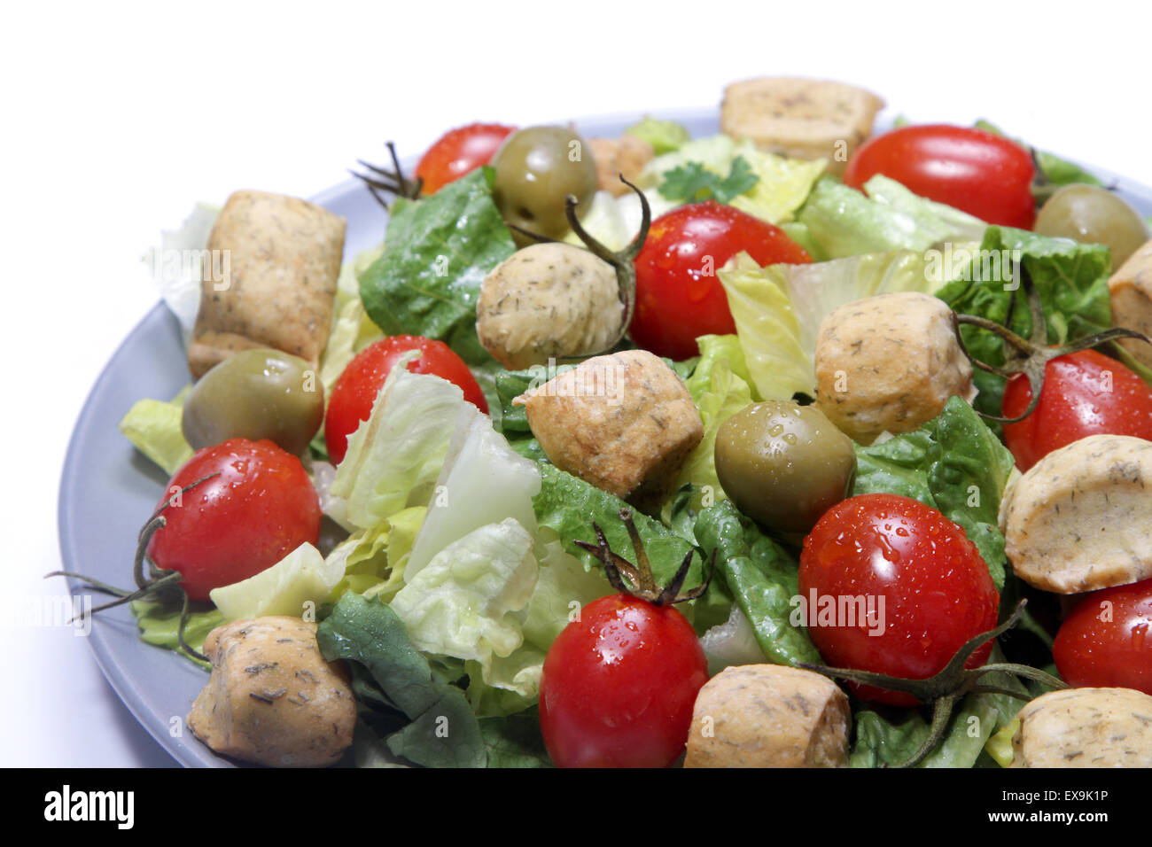 plate of Salad isolated on white Stock Photo - Alamy