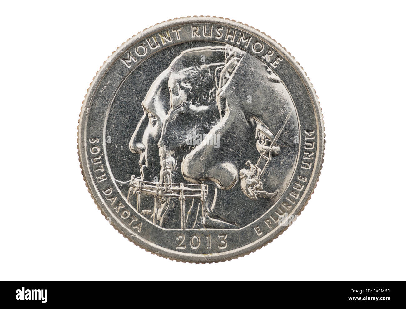 Mount Rushmore South Dakota commemorative quarter coin isolated on ...