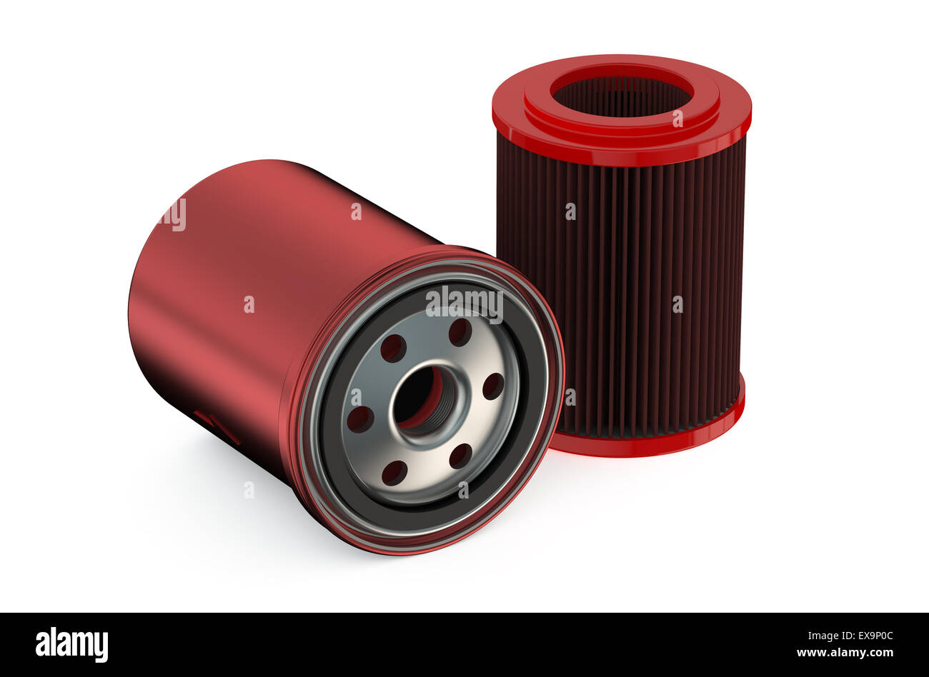 Red Car Oil filters isolated on white background Stock Photo - Alamy