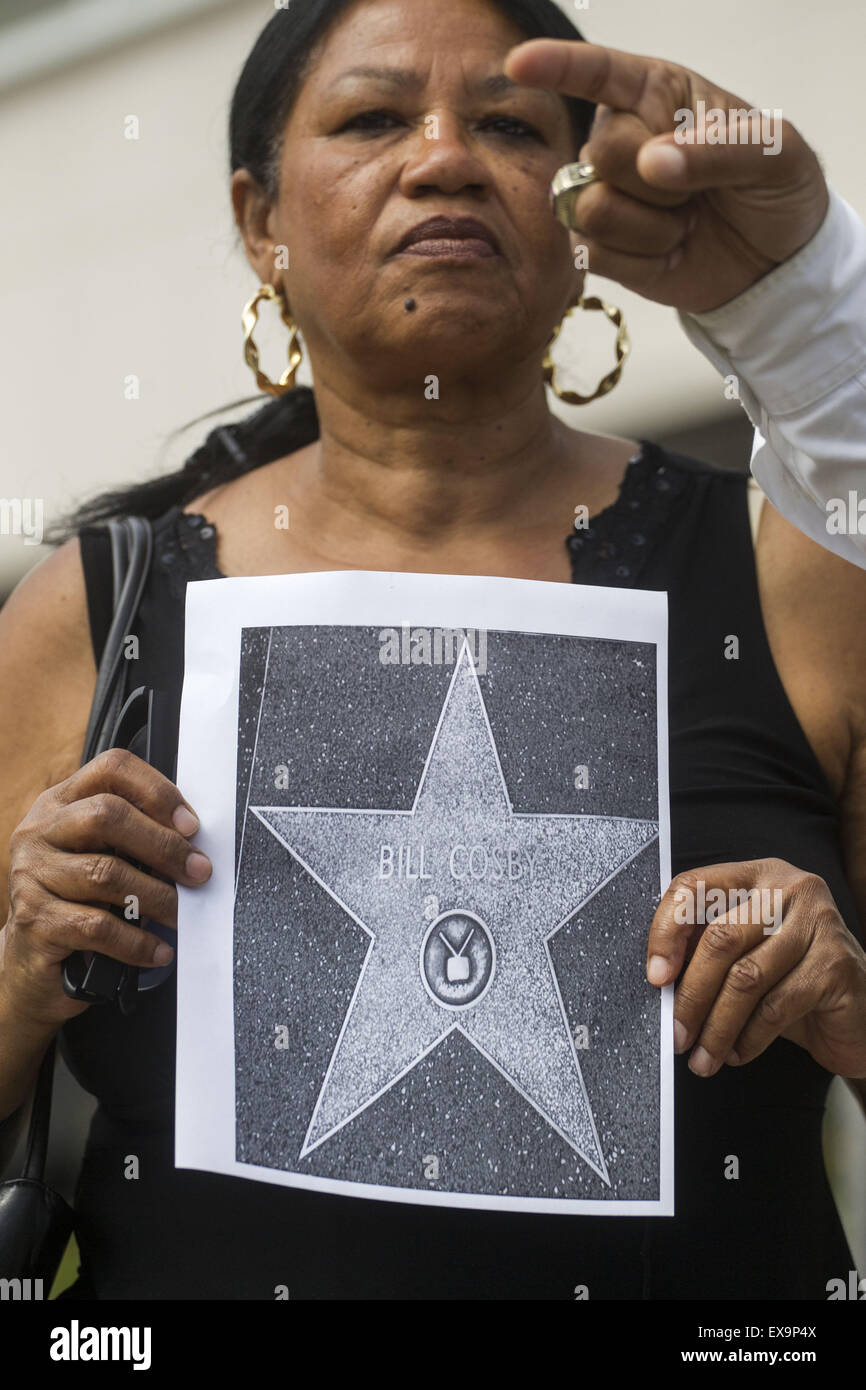 Los Angeles, California, USA. 9th July, 2015. Maria Ceballos holds a ...