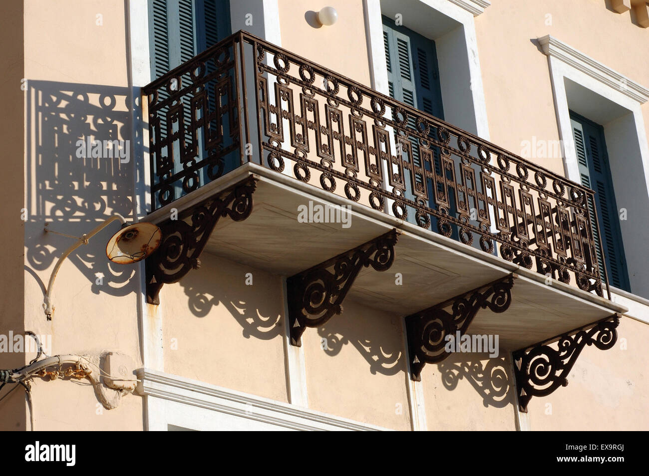 Neoclassical iron balcony ornaments of neoclassical mansions and ...