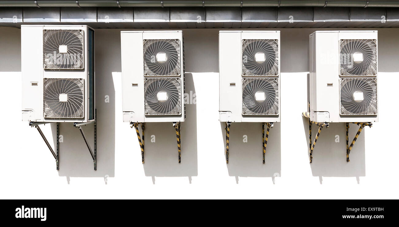 Air conditioning system assembled on a wall Stock Photo - Alamy