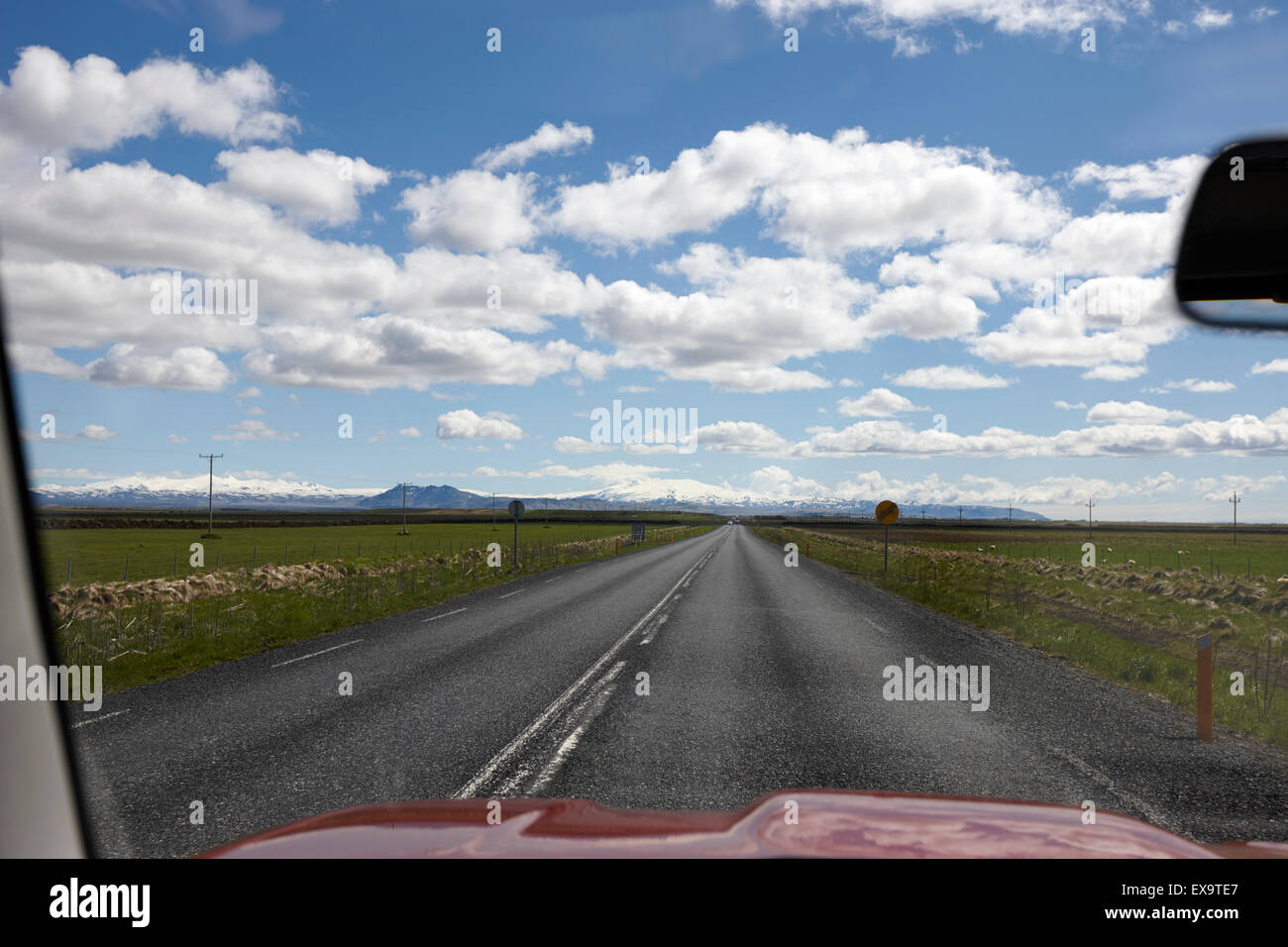 driving the ring road in summer iceland Stock Photo - Alamy