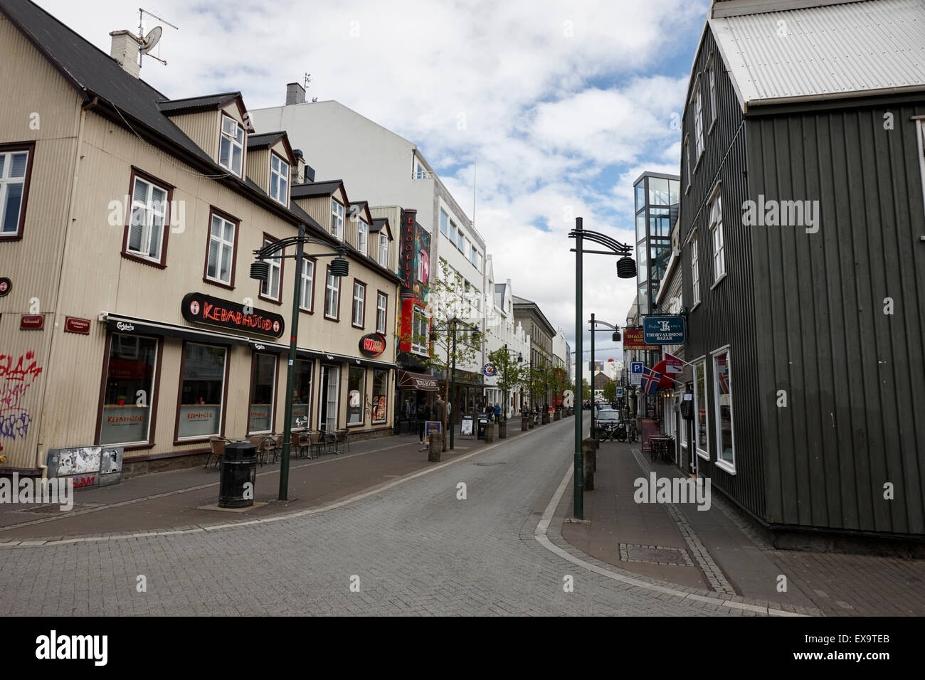 Austurstraeti the oldest street in the old town reykjavik iceland Stock ...