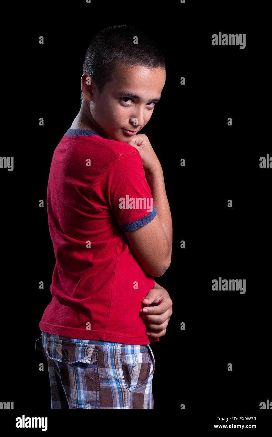 Hispanic teen boy portrait hi-res stock photography and images - Alamy