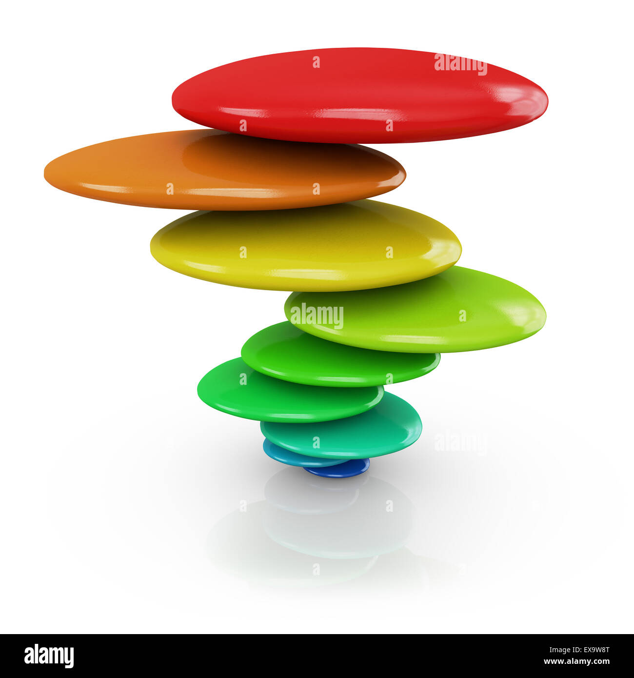 colored stones Zen balance on a white background Stock Photo - Alamy
