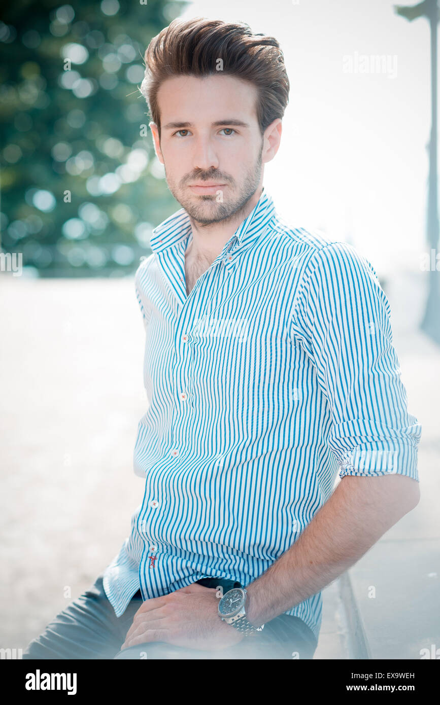 young handsome hipster modern man outdoor in summertime Stock Photo - Alamy