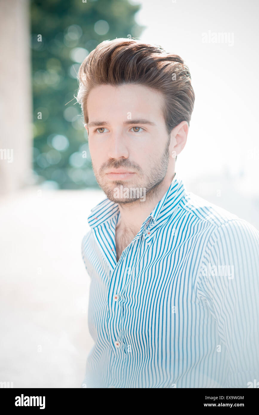 young handsome hipster modern man outdoor in summertime Stock Photo - Alamy