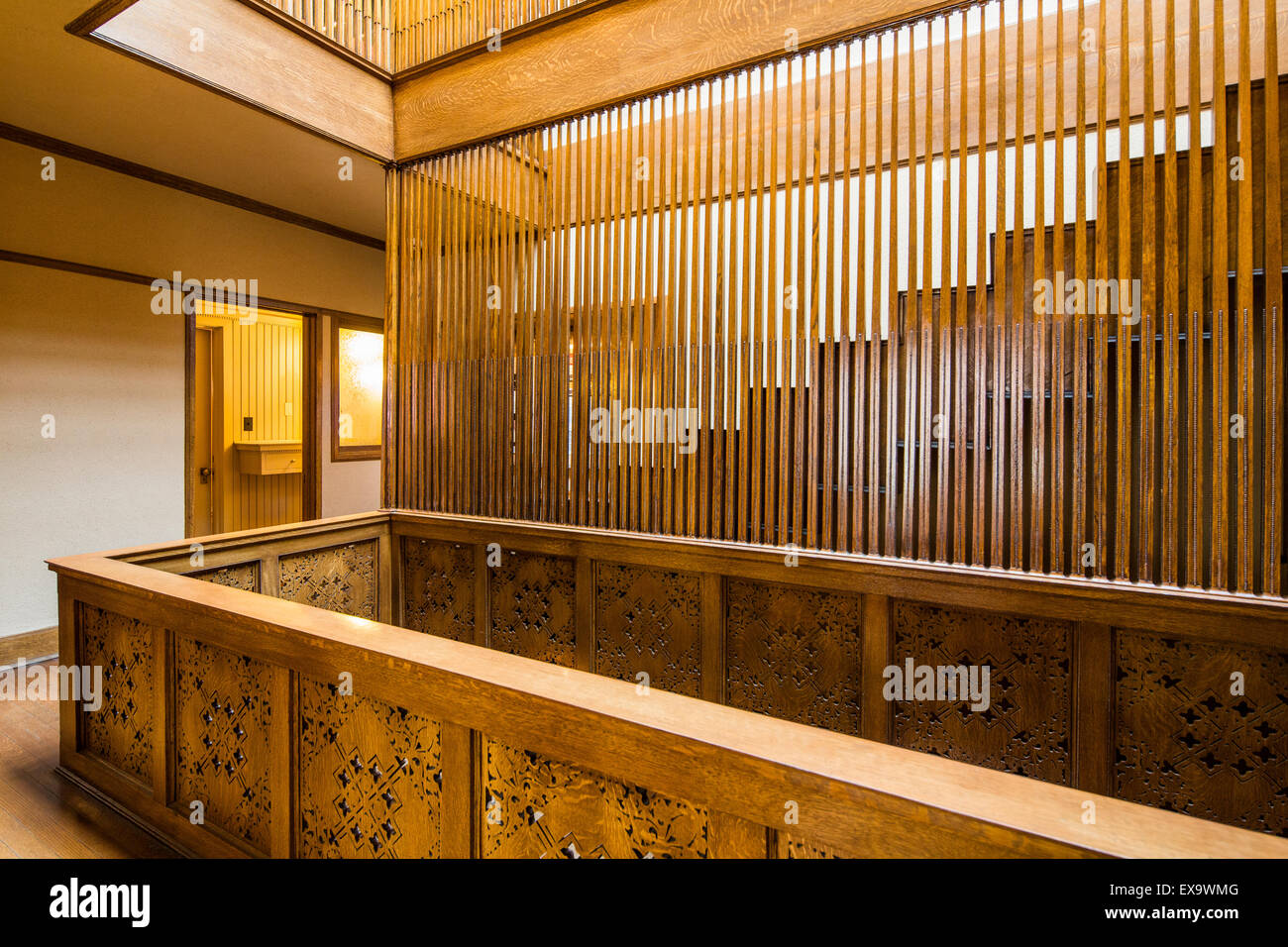 wood screen, interior of the Charnley-Persky House, Chicago, Illinois ...