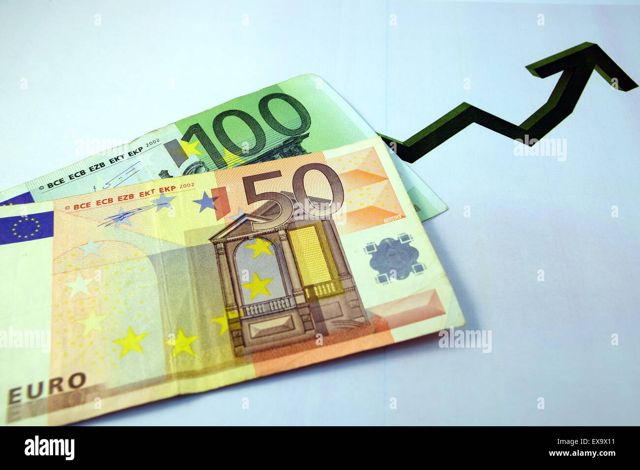 Close up of Various currency notes and coins from different countries ...