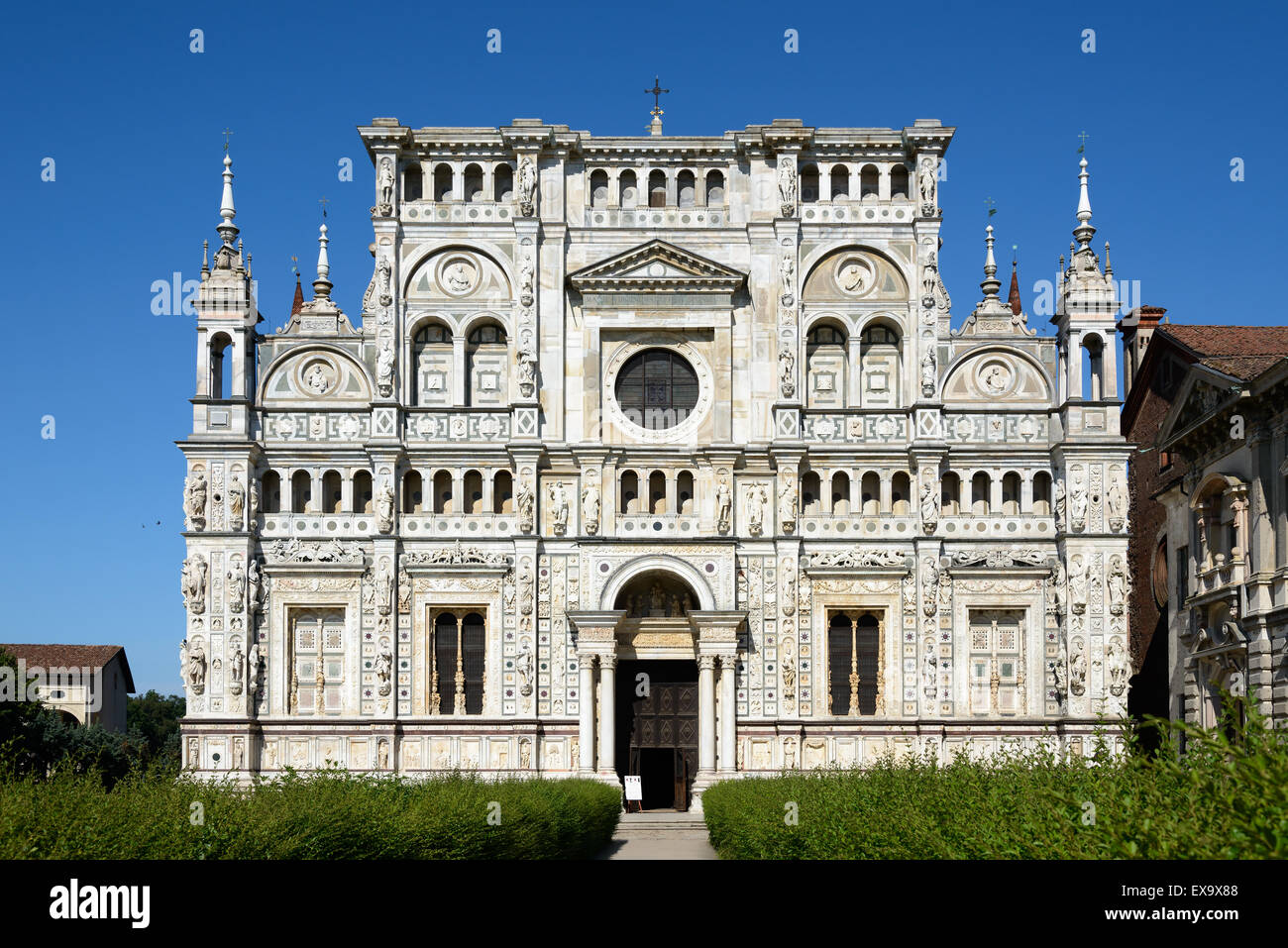 Certosa di Pavia, landmark medieval monastery in Pavia, Italy Stock ...