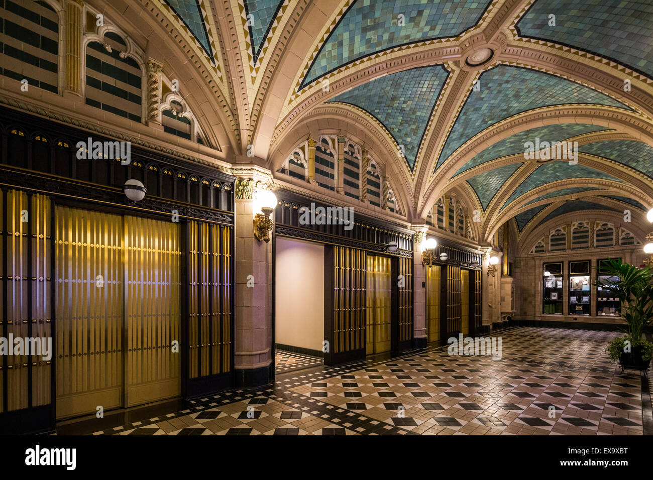 vaulting in lobby, Monroe Building, Chicago, Illinois, USA Stock Photo ...