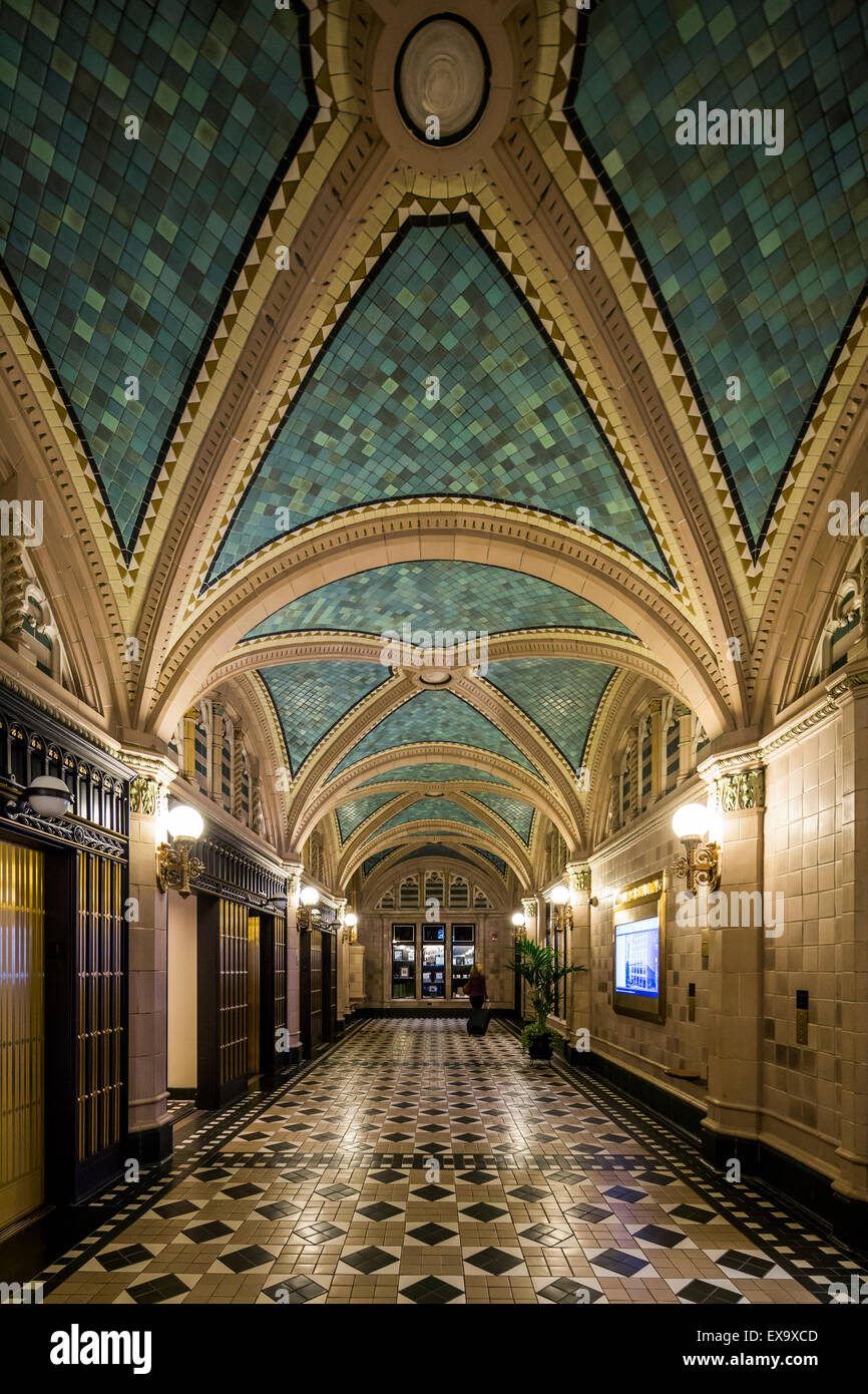 vaulting in lobby, Monroe Building, Chicago, Illinois, USA Stock Photo ...
