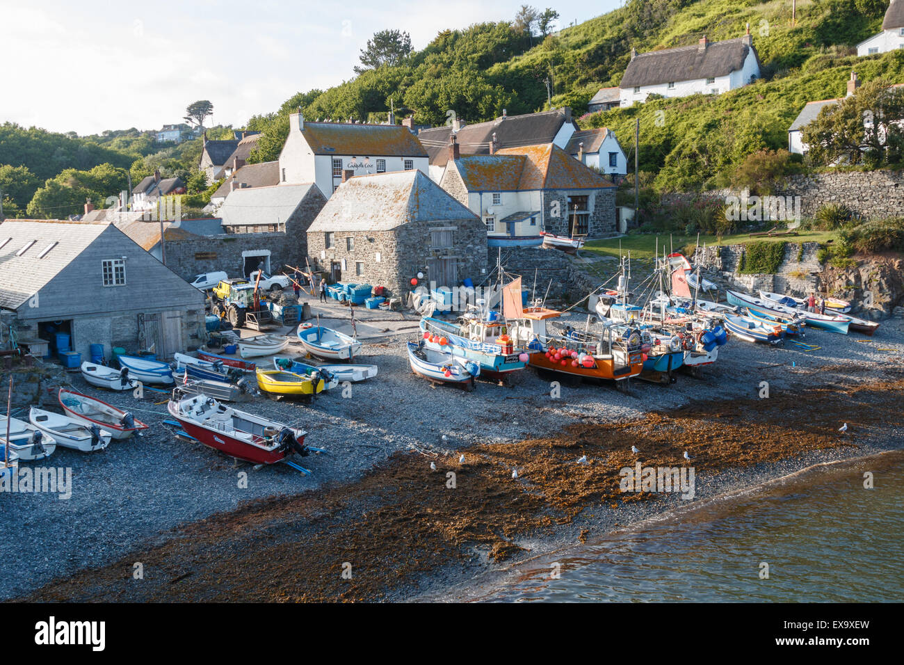 Cadgwith Cove - an unspoilt viallge on the Lizard peninsula has fishing ...