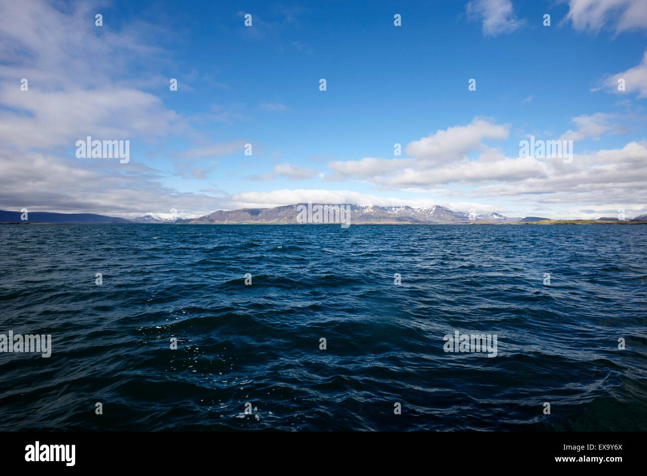 looking out over faxafloi faxa bay from reykjavik iceland Stock Photo ...