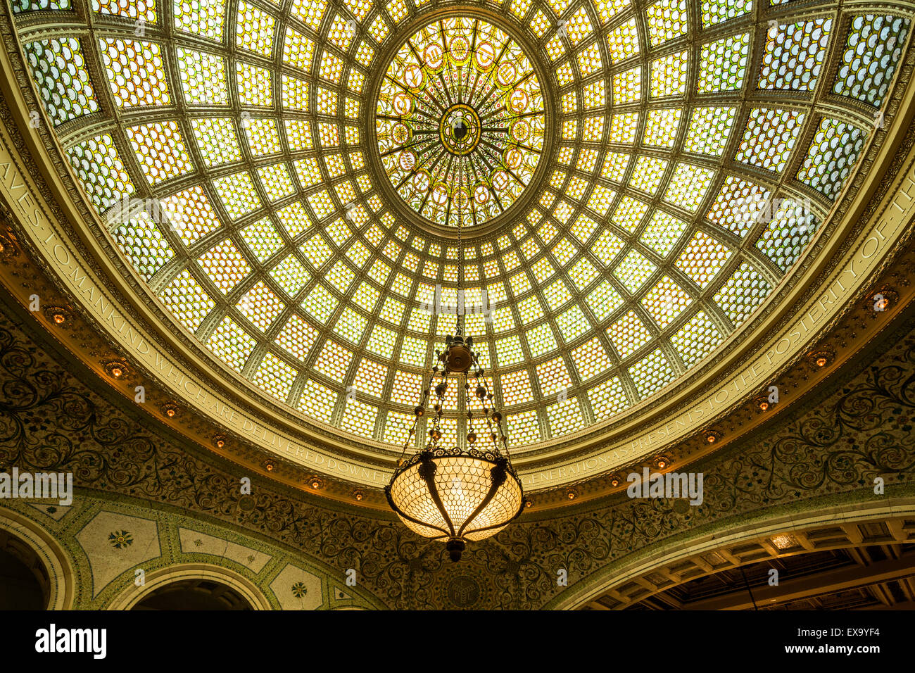 domed skylight, Chicago Cultural Center, formerly the Chicago Public ...