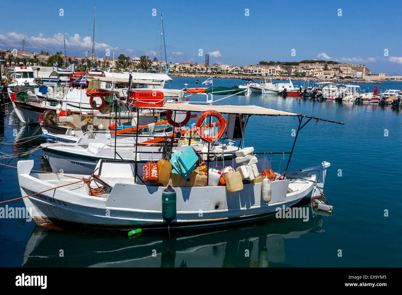 Rethymno harbour Greece, Boats in Marina, Crete, Creece Stock Photo - Alamy