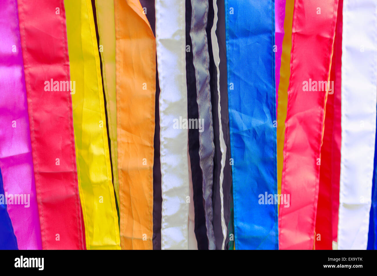 Colorful Fabric Strips Making Color Gradient Stock Photo - Alamy