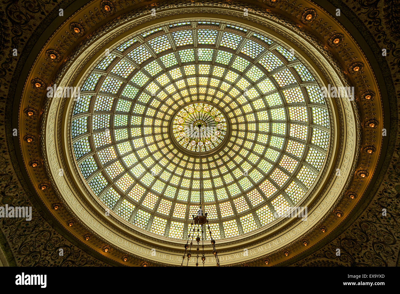 domed skylight, Chicago Cultural Center, formerly the Chicago Public ...