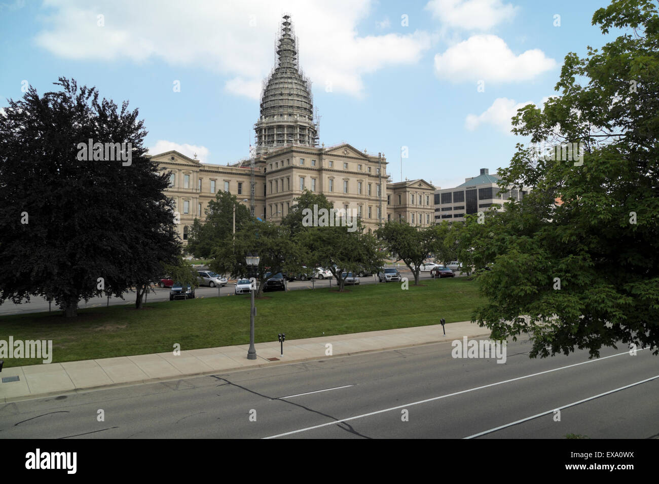 northwest elevation of Michigan State Capitol building with the dome ...