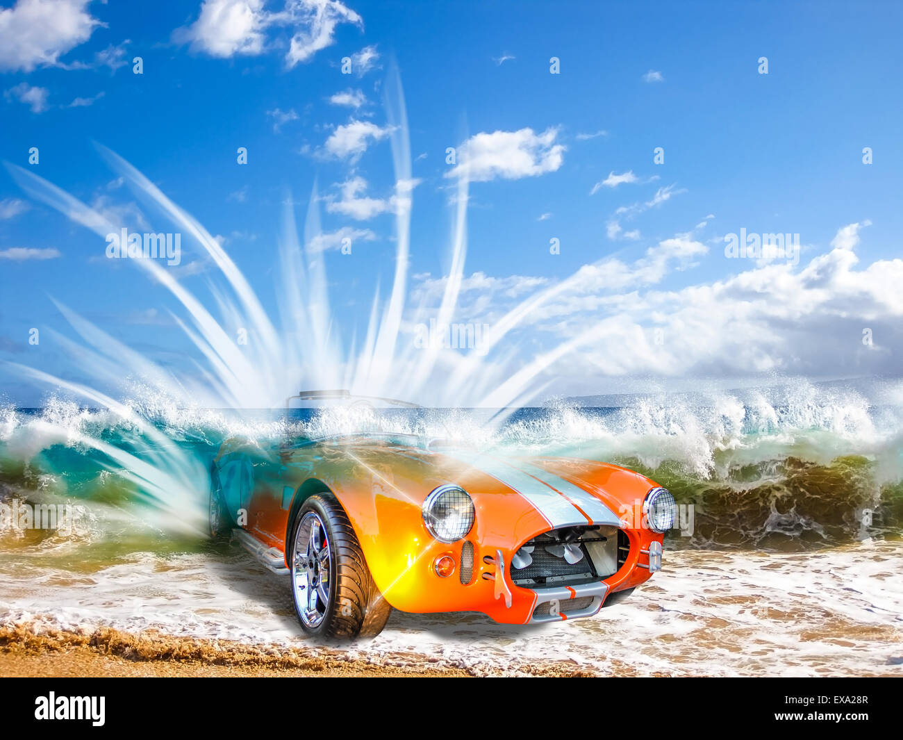 Waves splashing car hi-res stock photography and images - Alamy