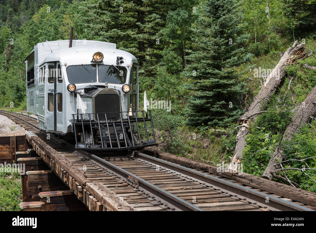 Galloping Goose #5 at trestle near Cresco Tank, Cumbres & Toltec Scenic ...