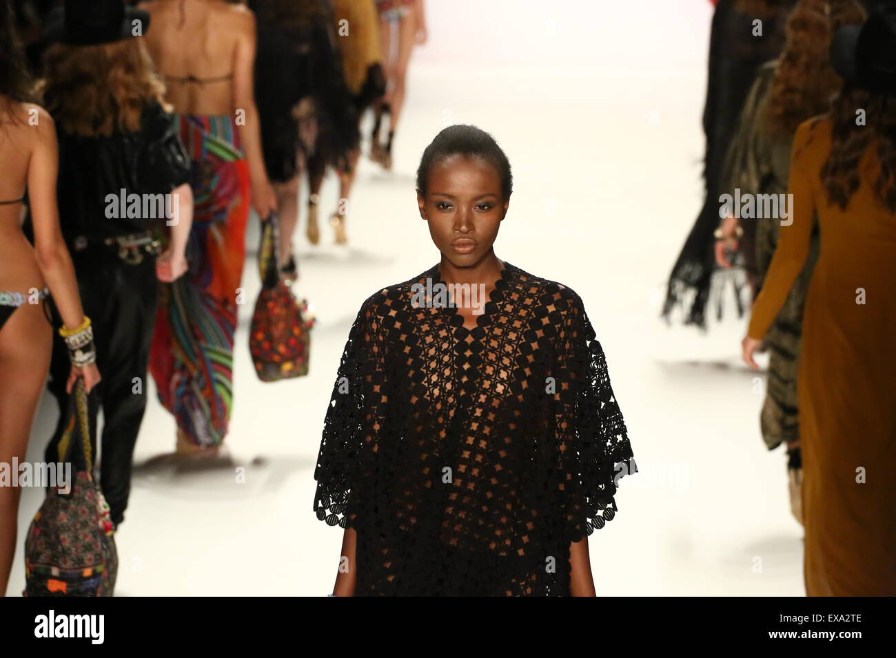 Berlin, Germany. 09th July, 2015. Model presenting the Dimitri ...