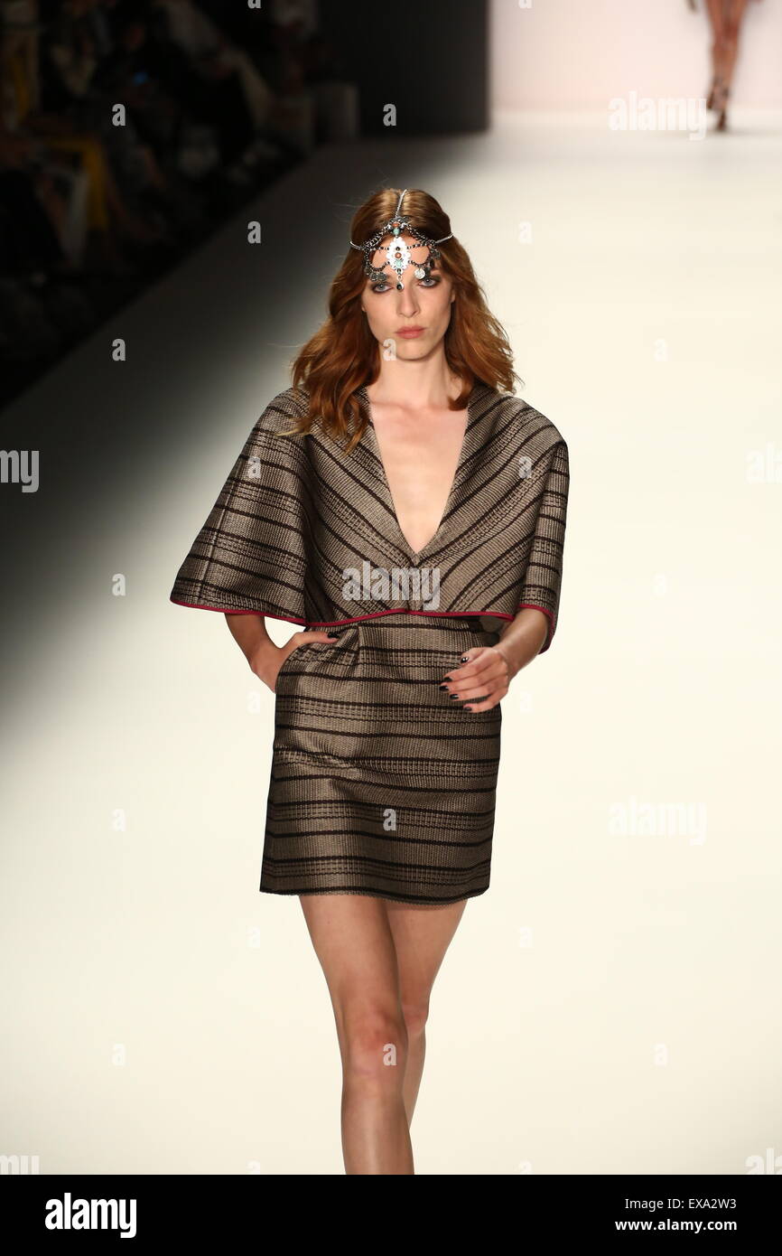 Berlin, Germany. 09th July, 2015. Model presenting the Dimitri ...