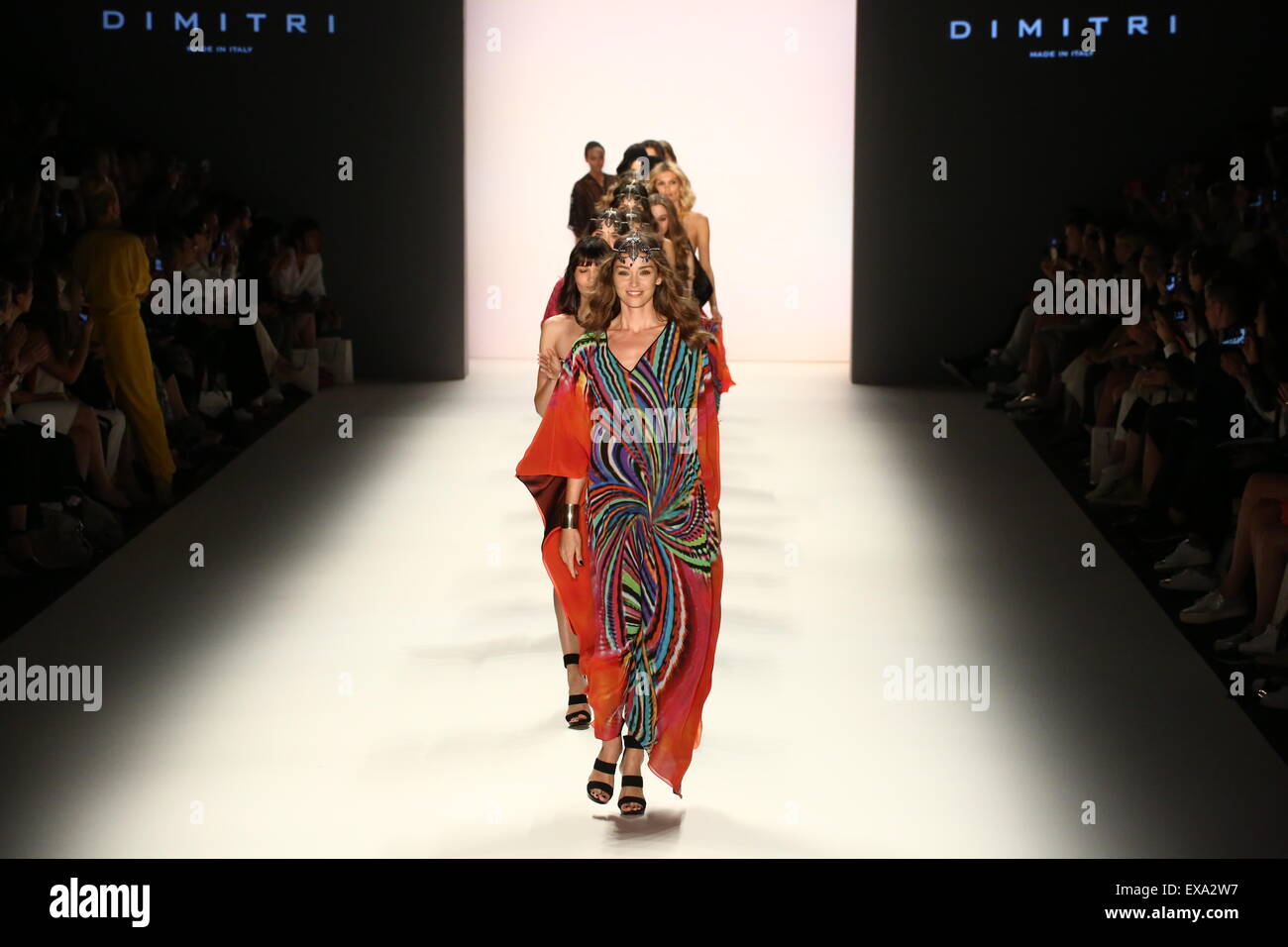Berlin, Germany. 09th July, 2015. Model presenting the Dimitri ...