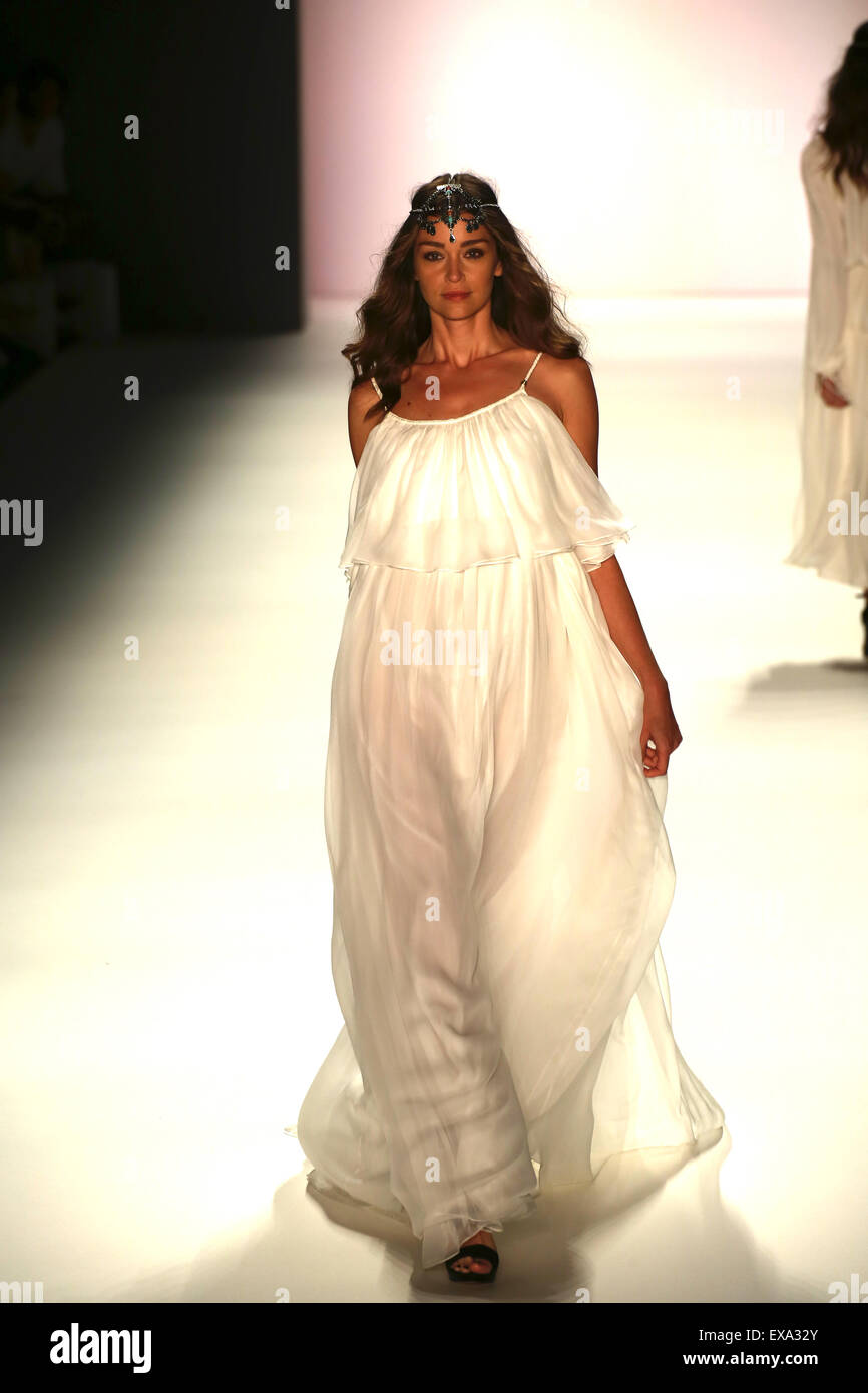 Berlin, Germany. 09th July, 2015. Model presenting the Dimitri ...