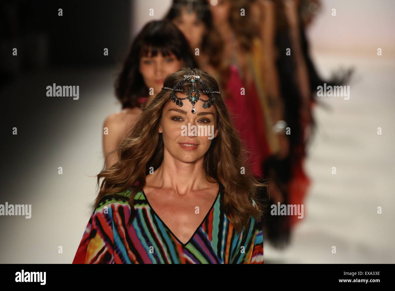 Berlin, Germany. 09th July, 2015. Model presenting the Dimitri ...