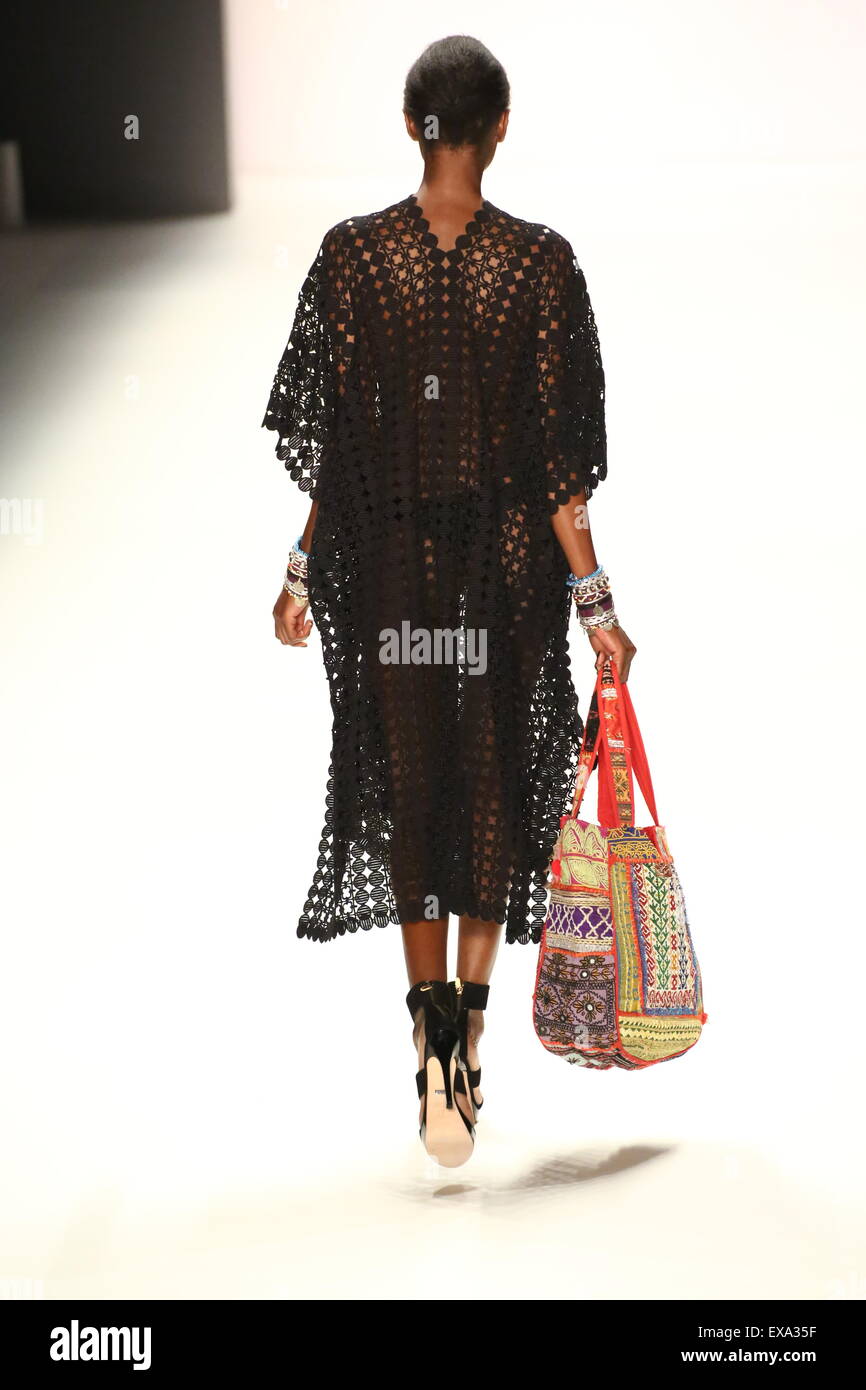 Berlin, Germany. 09th July, 2015. Model presenting the Dimitri ...