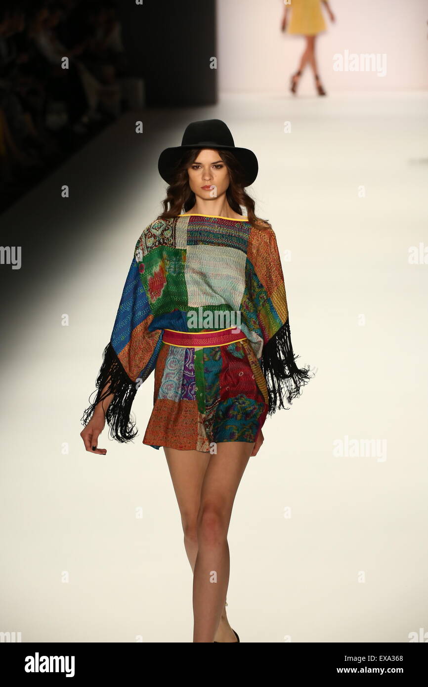 Berlin, Germany. 09th July, 2015. Model presenting the Dimitri ...
