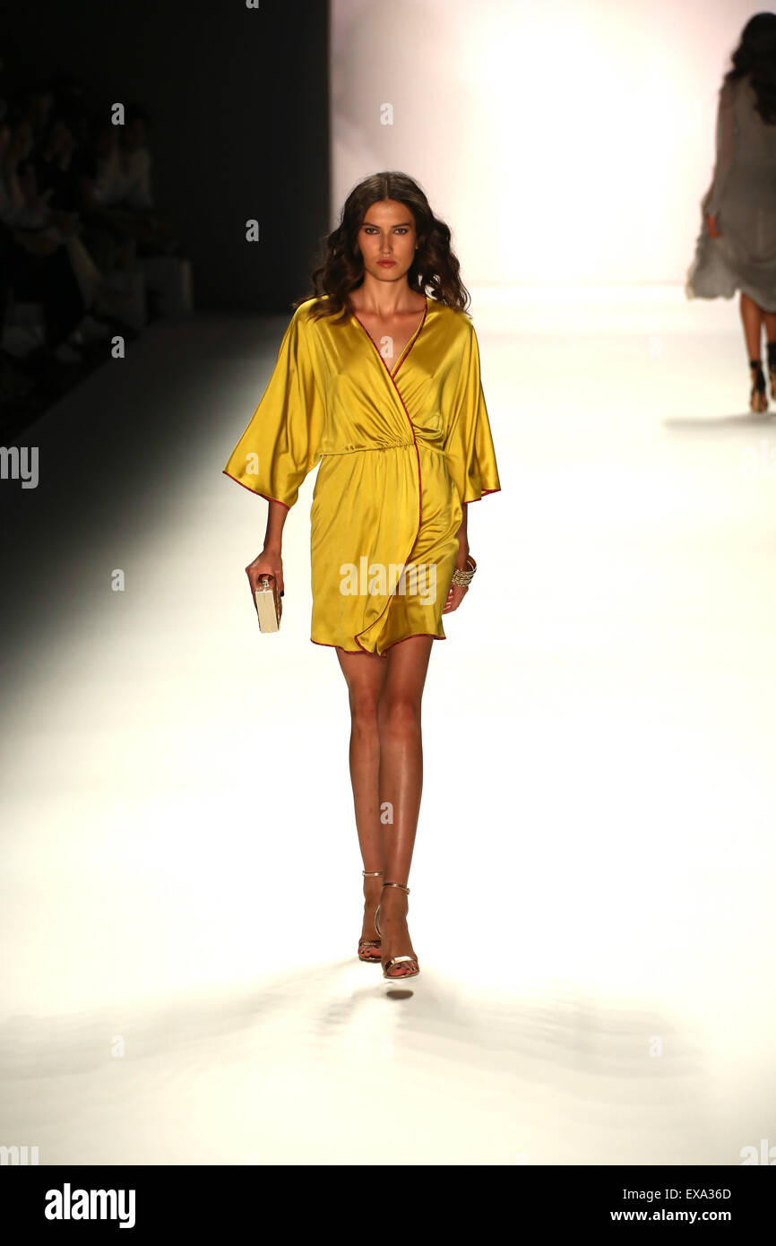Berlin, Germany. 09th July, 2015. Model presenting the Dimitri ...