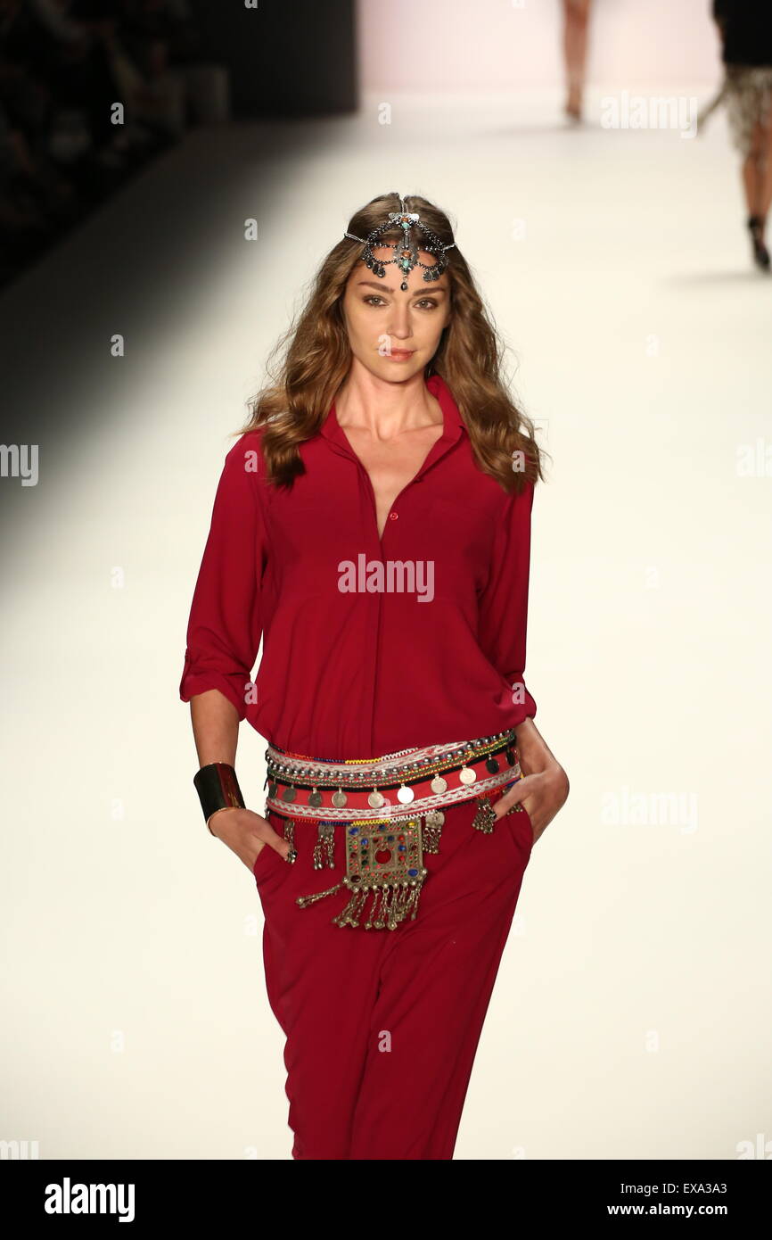 Berlin, Germany. 09th July, 2015. Model presenting the Dimitri ...