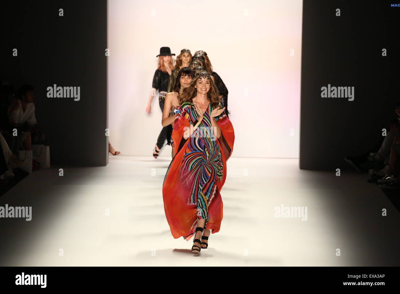 Berlin, Germany. 09th July, 2015. Model presenting the Dimitri ...