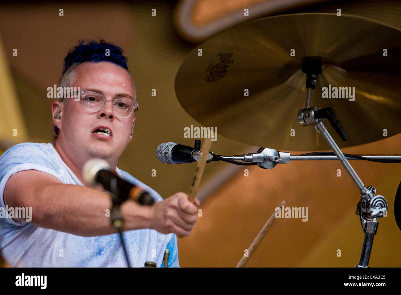Detroit, Michigan, USA. 8th July, 2015. SEAN WAUGAMAN of WALK THE MOON ...