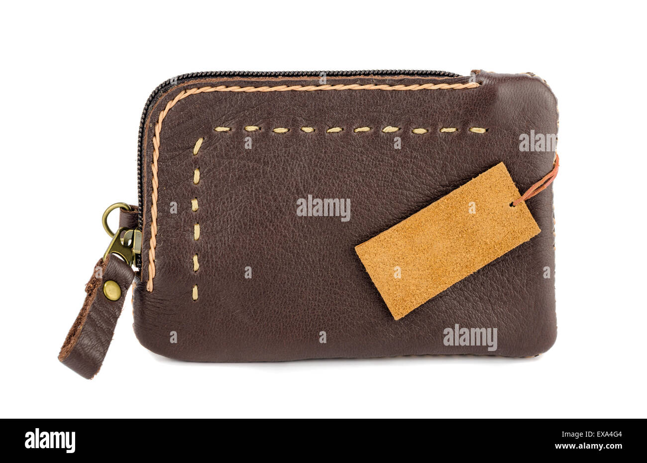 Leather wallet on White background Stock Photo - Alamy