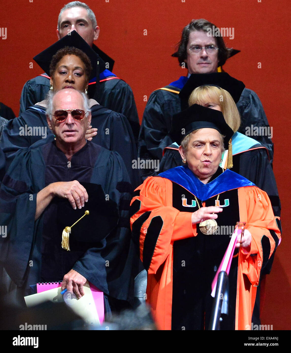 Jimmy Buffett speaks at the 2015 University of Miami Commencement, and ...