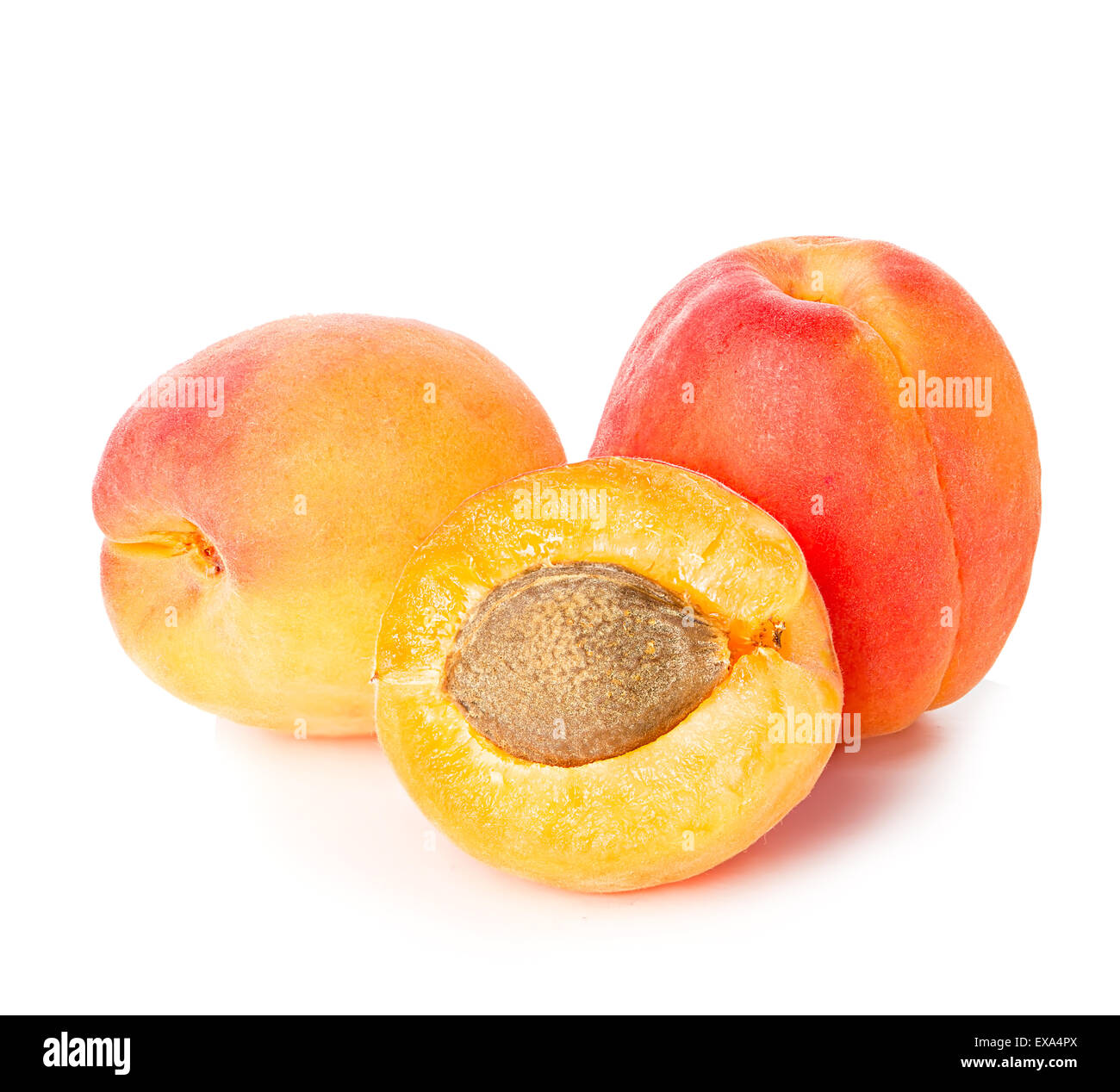Apricots isolated on a white background Stock Photo - Alamy