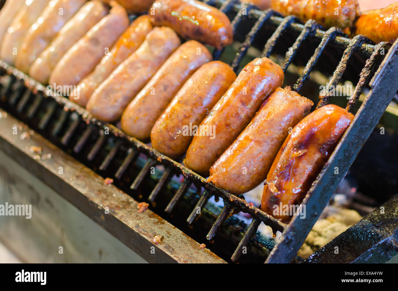 Sausage Northeastern Style of thai food,meat salami sausage Stock Photo ...