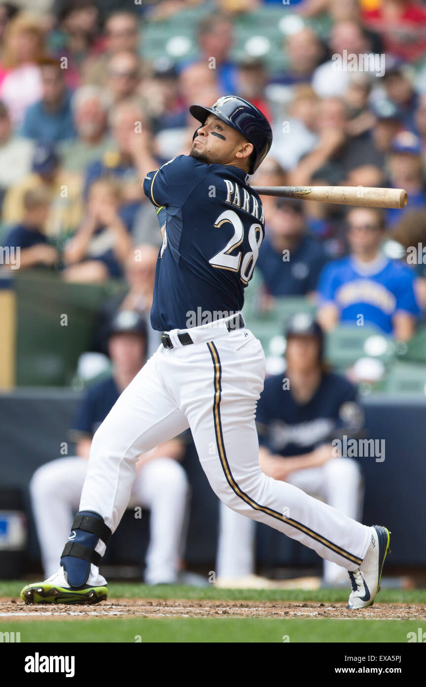 Milwaukee, WI, USA. 8th July, 2015. Milwaukee Brewers right fielder ...