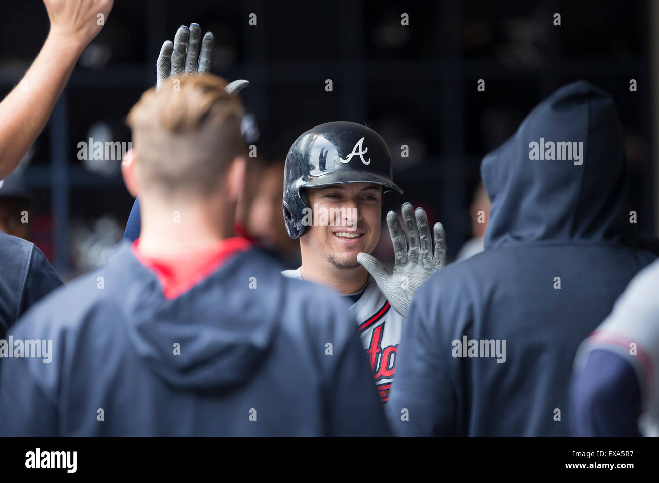 Milwaukee, WI, USA. 8th July, 2015. Atlanta Braves left fielder Kelly ...