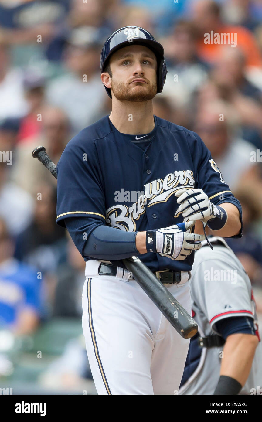 Milwaukee, WI, USA. 8th July, 2015. Milwaukee Brewers catcher Jonathan ...