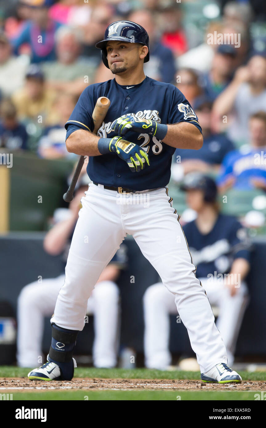 Milwaukee, WI, USA. 8th July, 2015. Milwaukee Brewers right fielder ...